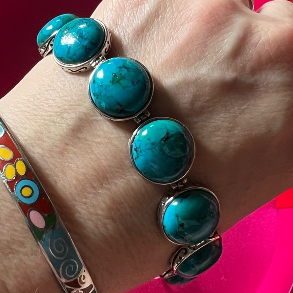 Jewelry | Genuine Turquoise Bracelet Sterling Silver 925 | Poshmark